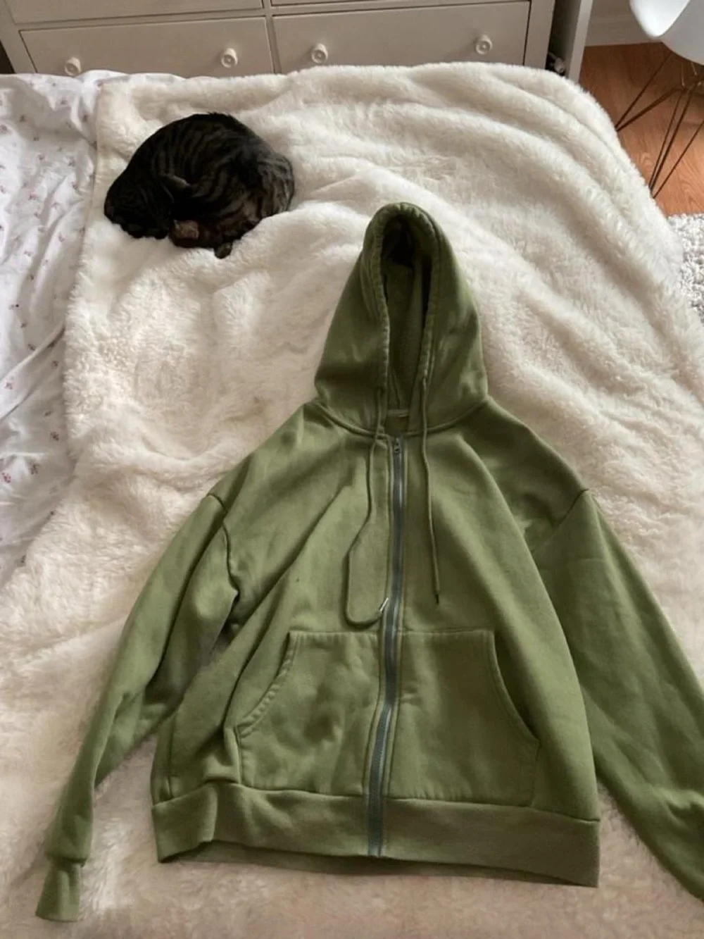 SHEIN | Jackets & Coats | Shein Olive Green Zipup Hoodie | Poshmark